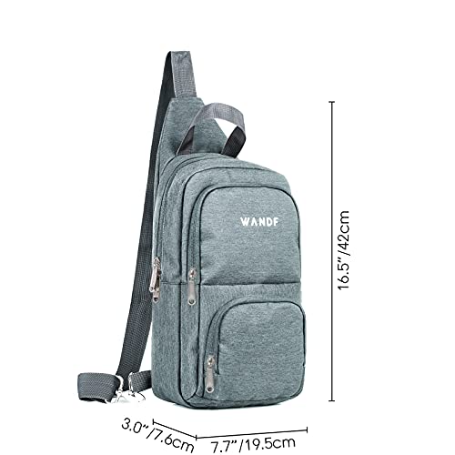 WANDF Switch Travel Bag, for Nintendo Switch Console, Dock, Joy-Con Grip & Switch Accessories, Protective Storage Sling Backpack Shoulder Bag for Nintendo Switch and iPad (Grey)