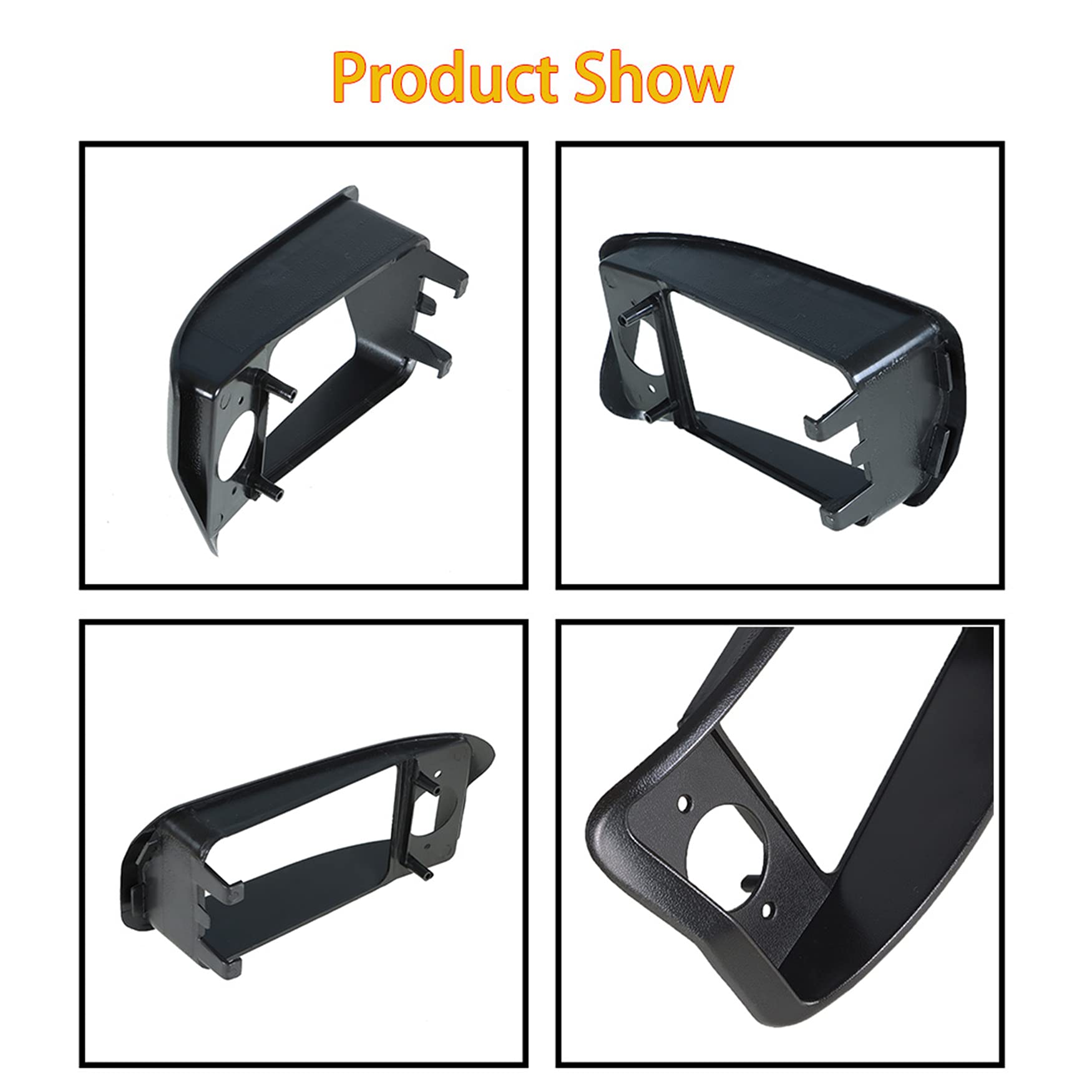 WFLNHB Black Headlight Bezels Passenger Driver 1016880+Pass 1016879 Replacement for Club Car Golf Cart DS 1993+