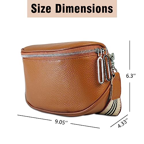 ZOSIVEB Genuine Leather Women's Crossbody Shoulder Sling Bags/Satchel Bag/Cowhide Saddle Bag/Chest Bag/Shoulder Messenger Bag (Black)
