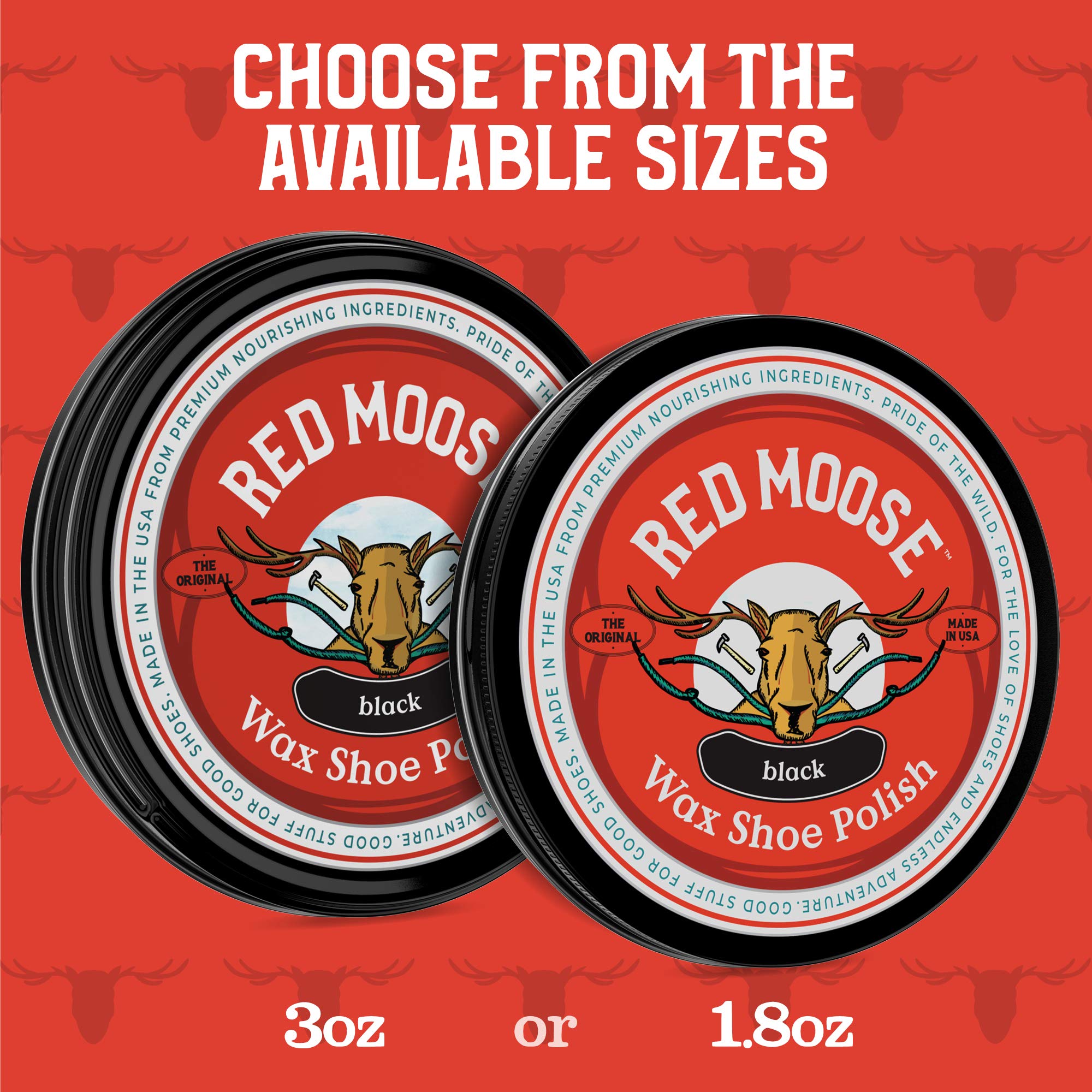 RED MOOSE Wax Black Shoe Polish - Shine and Protect Leather Shoes and Boots