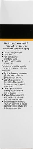 Neutrogena Age Shield Face Lotion Sunscreen with Broad Spectrum SPF 110, Oil-Free & Non-Comedogenic Moisturizing Sunscreen to Prevent Signs of Aging, 3 fl. oz