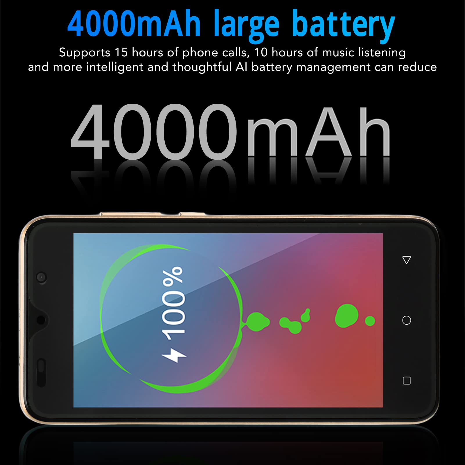 Smart Phones, HD Face Recognition Smart Phone GPS Navigation for Office (Gold)
