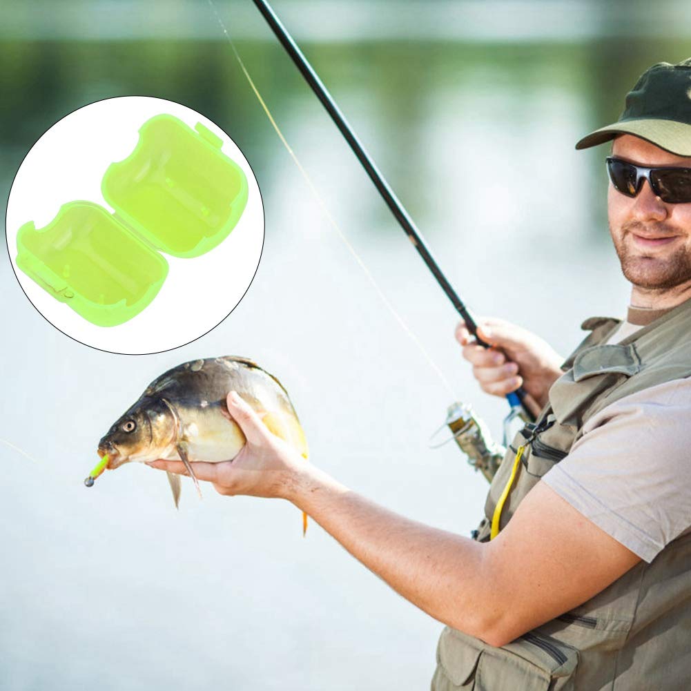 Tgoon Yellow Fishing Hook Box, Plastic 50Pcs Fishing Accessories Kit