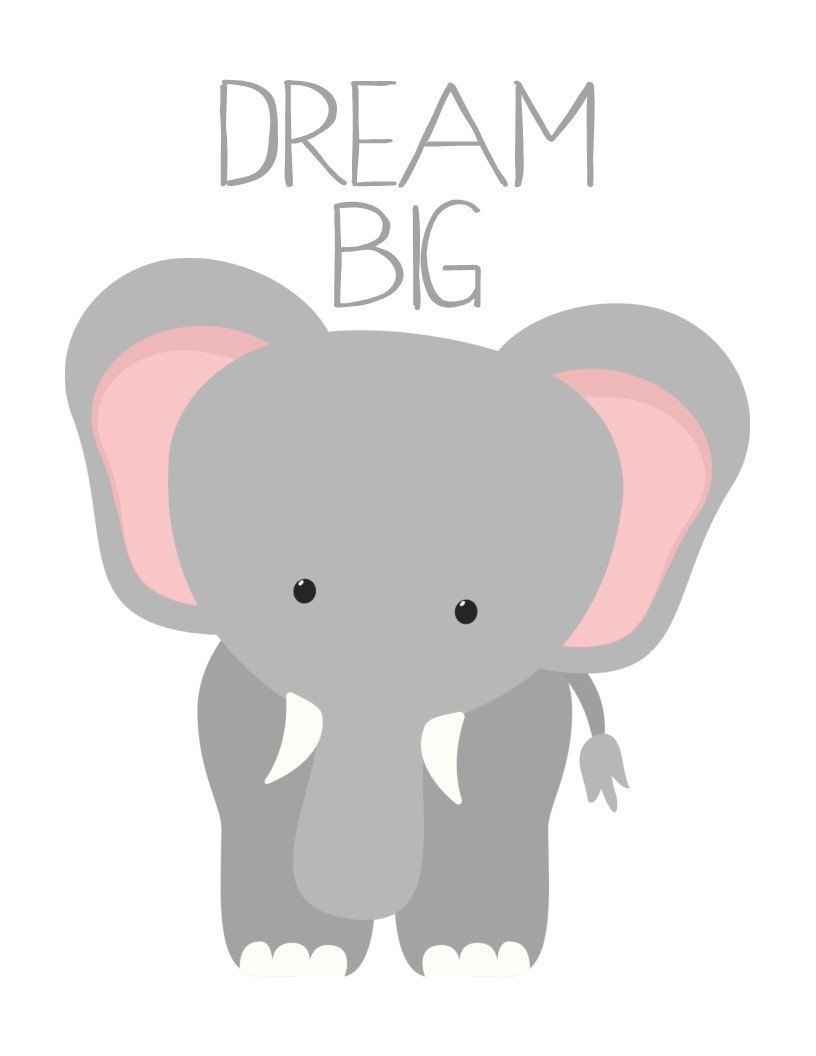 Safari Animals Motivational Nursery Art Print Set of 4 - Elephant Giraffe Zebra Lion - Multiple Sizes