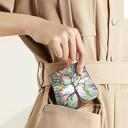 Squeeze Coin Purse, Fintie PU Leather Coin Pouch Change Holder for Woman Girls (Love Tree)