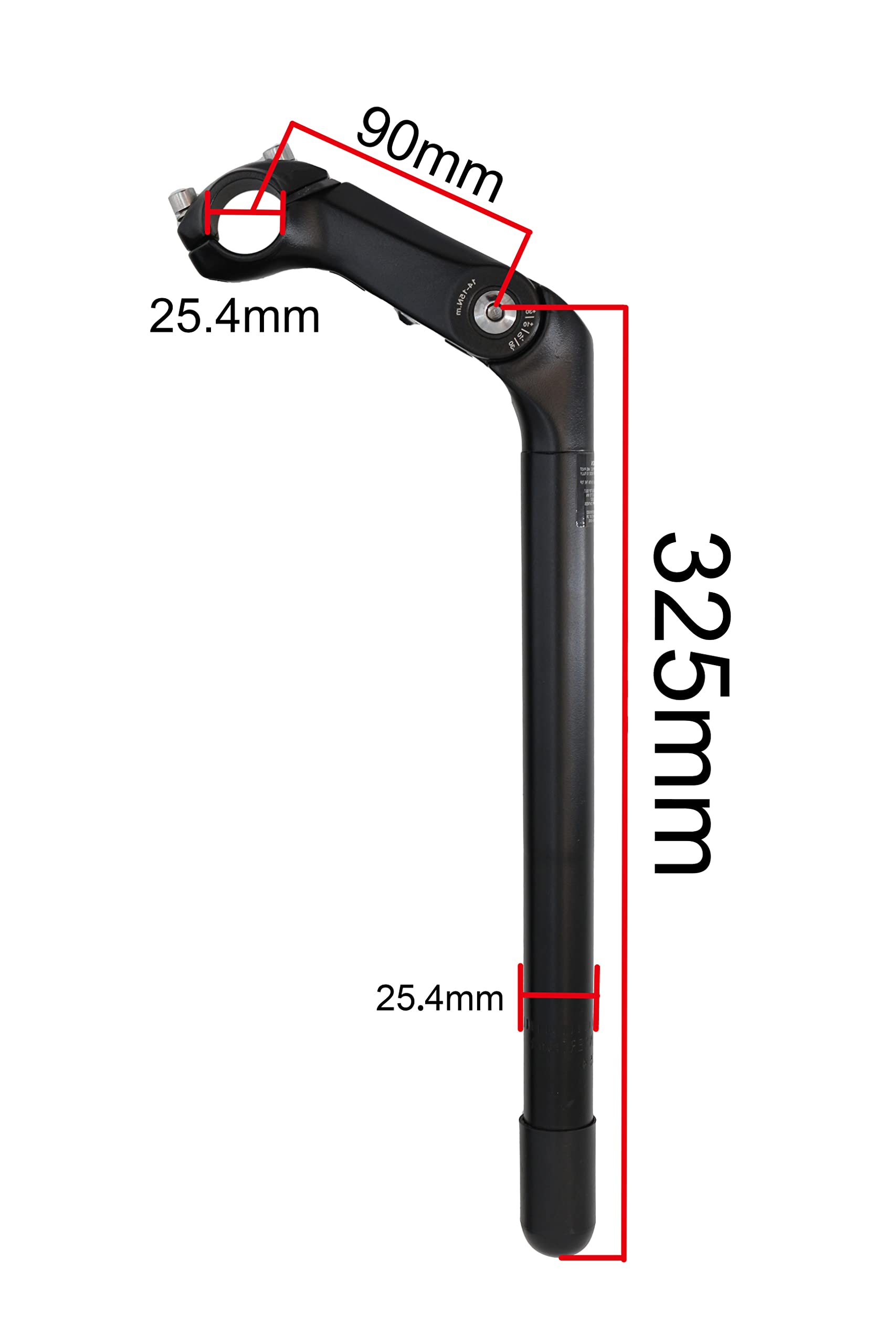 WEERAS Adjustable Quill Stem,Alloy 90mm Bike Handlebar Stem 340 Tube Extension for MTB, Road Bike 25.4mm*25.4mm