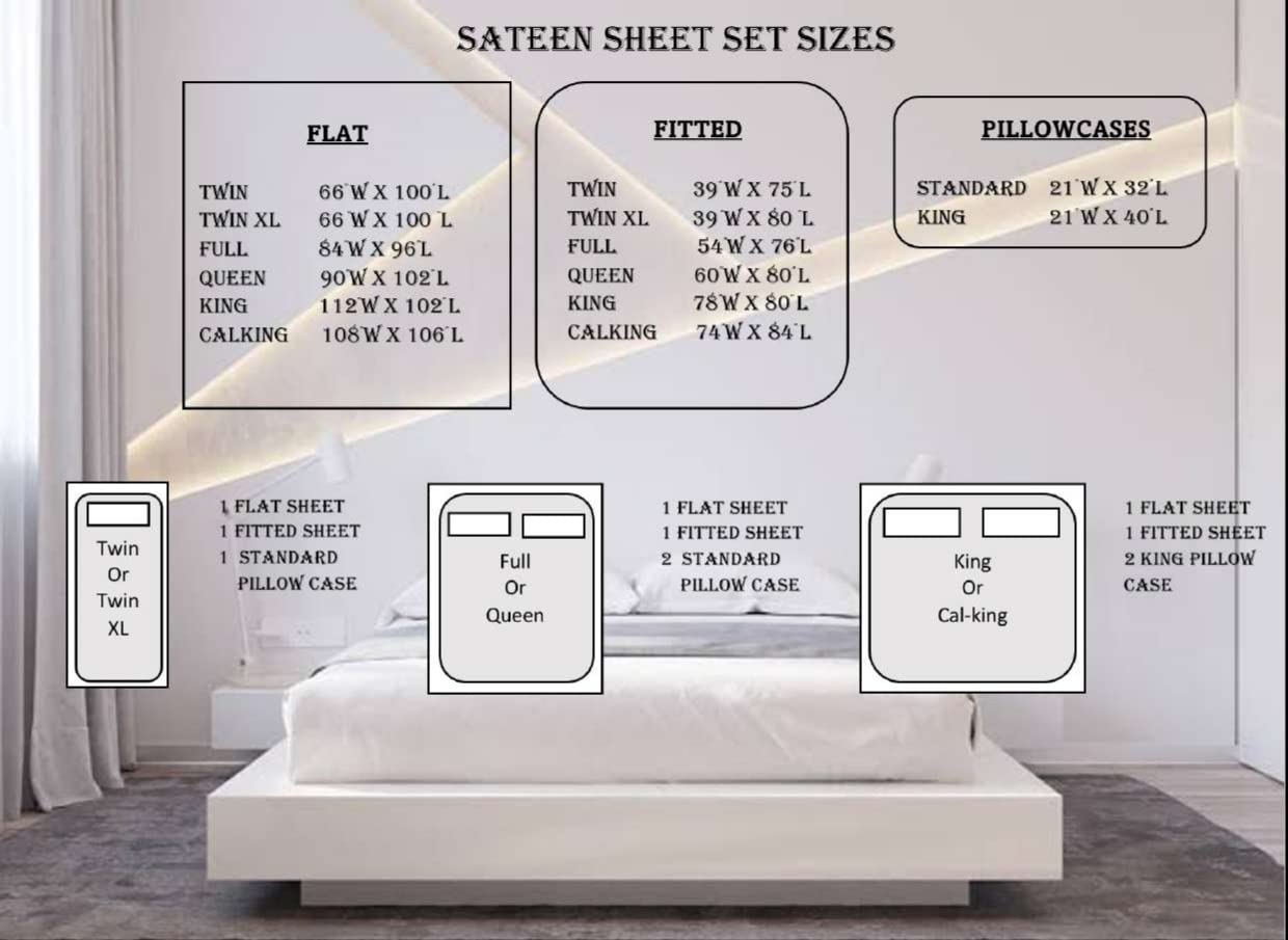 VKRISH 400 Thread Count Queen Size Cotton Sheet Set 4 Piece Damask Striped Sheets 100% Cotton Cooling Plum Bed Sheets Luxury Sateen Weave Hotel Quality, 16" Deep Pocket, Oeko-Tex Certified