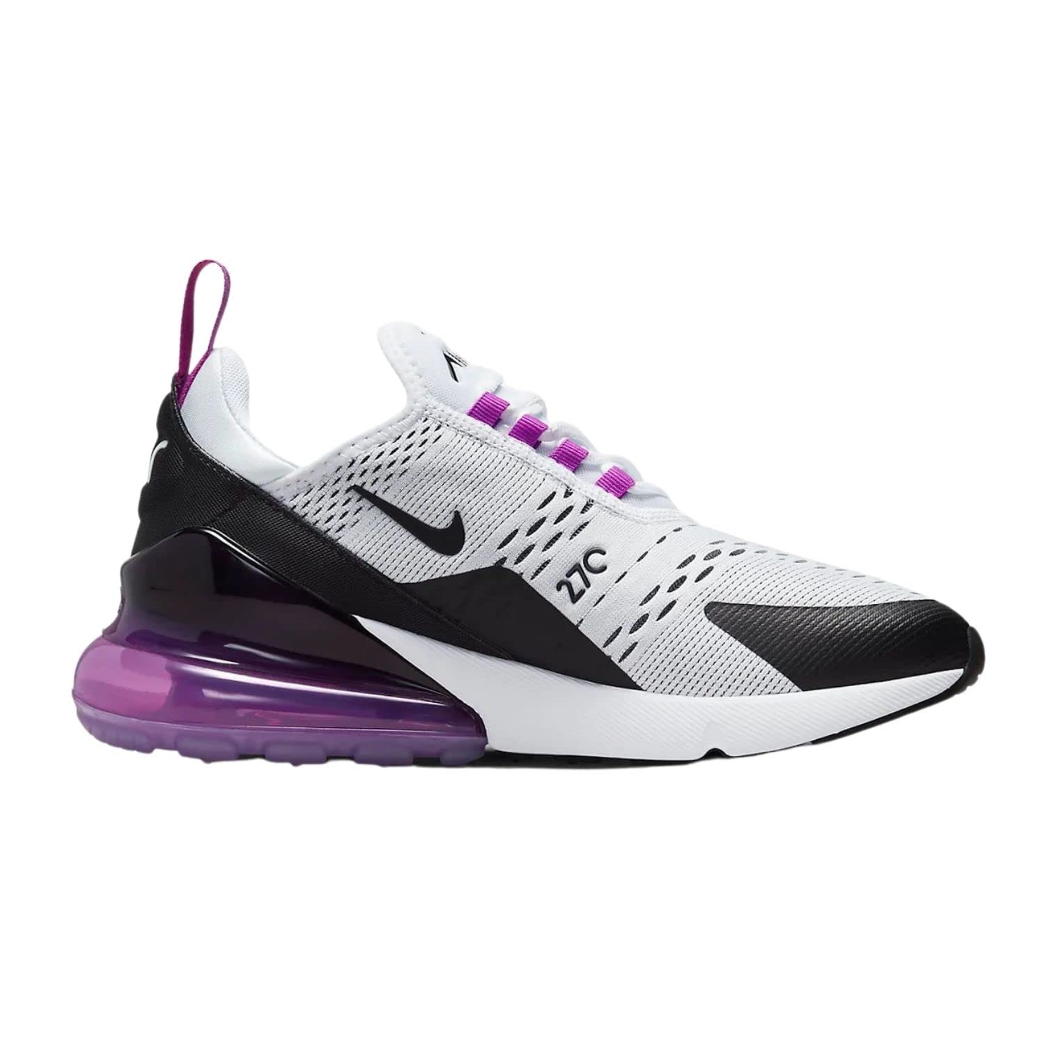 Nike Women's Air Max 270 Shoes, White/Black-fuchsia Dream, 8.5