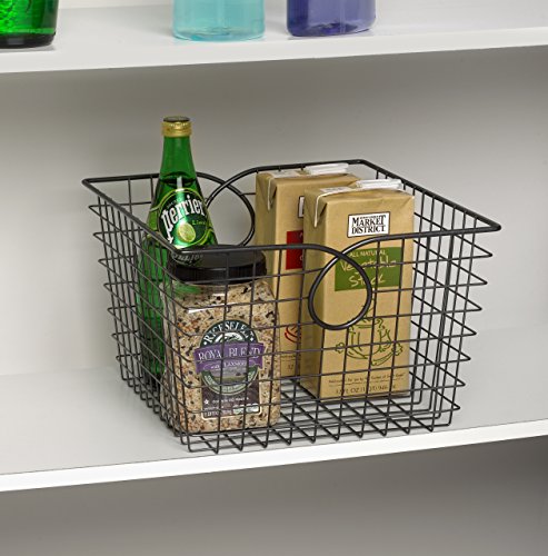 Spectrum Teardrop Wire Large Basket (Industrial Gray) - Storage Bin & Décor for Bathroom, Closet, Pantry, Under Sink, Toy, Shelf, Kitchen, & Nursery Organization (Pack of 2)