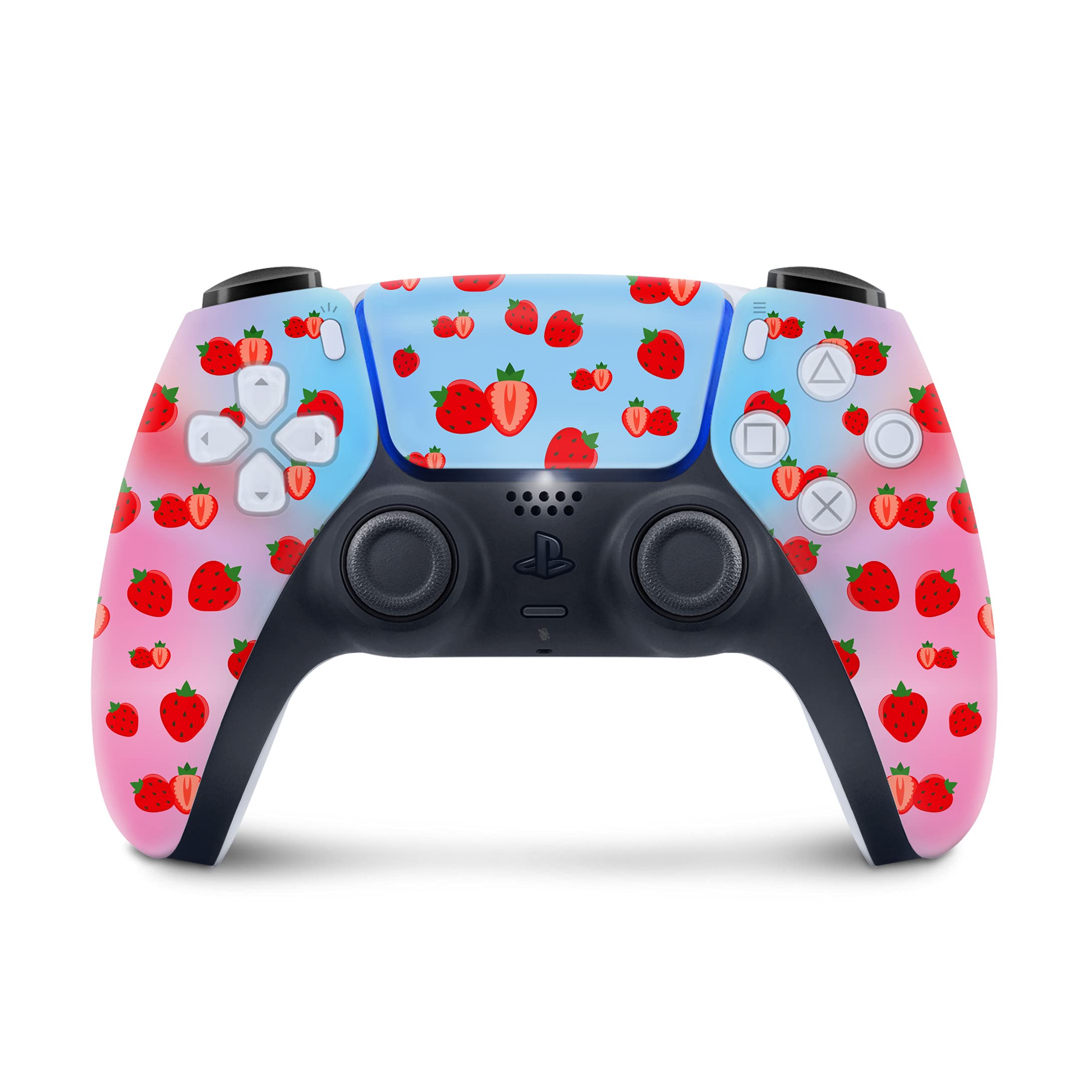 TACKY DESIGN PS5 Strawberry Skin for PlayStation 5 Console and 2 Controllers, Kawaii skin Vinyl 3M Decal Stickers Full wrap Cover (Disk Edition)