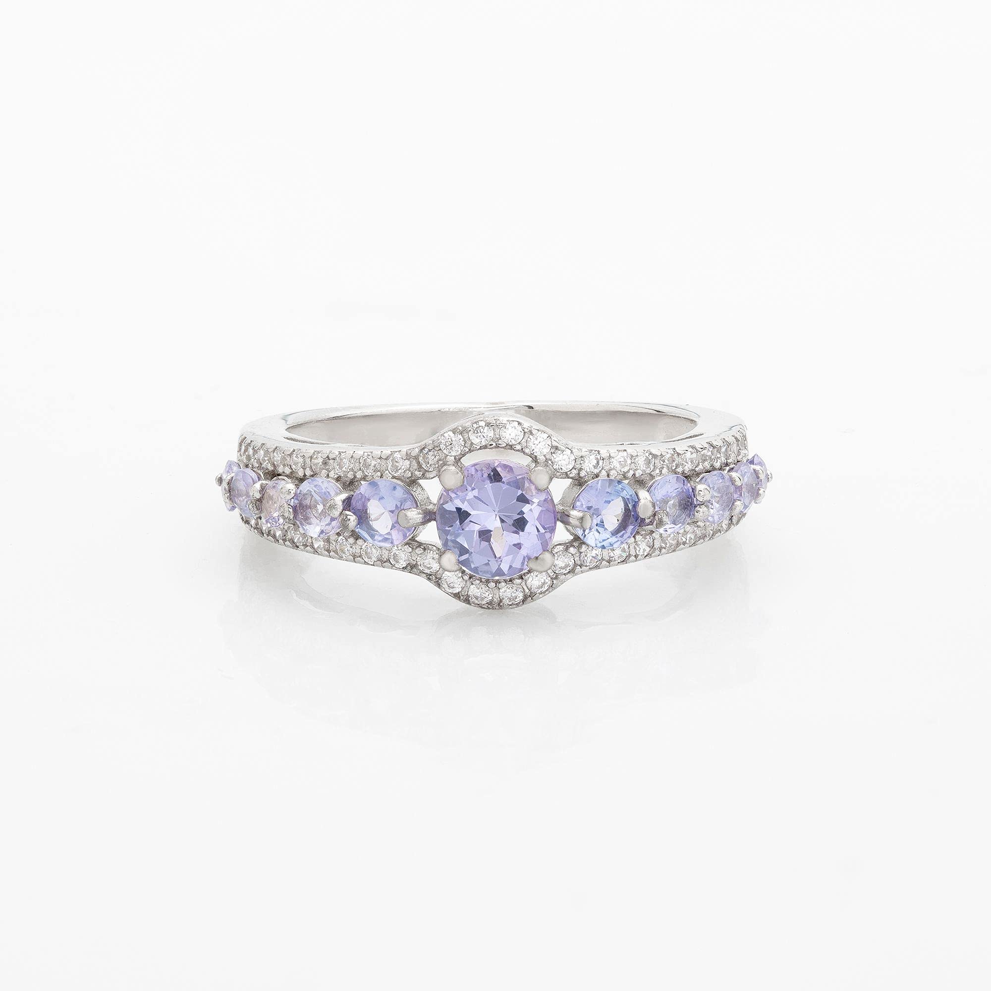 Stauer - Women's Tanzanite Loving Embrace Ring, (10) 2-3mm Tanzanite Stones, Size 7
