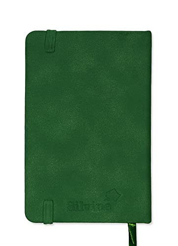 Silvine A6 Executive Hardback Notebook/Journal Green. 160 Lined Pages of 90gsm Premium Ivory Paper