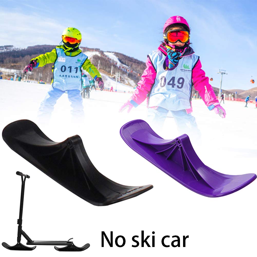 Ski Sleigh Board - 2pcs Sleds Snow Sleds Black Winter 2 in 1 Practical Scooter Parts Outdoor Sports Ski Board Replcement(Black,size:38 x 11 x 9 cm)