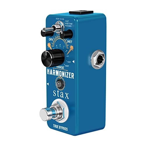Stax Harmonizer Guitar Pedal Digital Guitar Effect Pedal Harmony Pitch Shifter Detune for Electric Guitar Bass Mini Size True Bypass