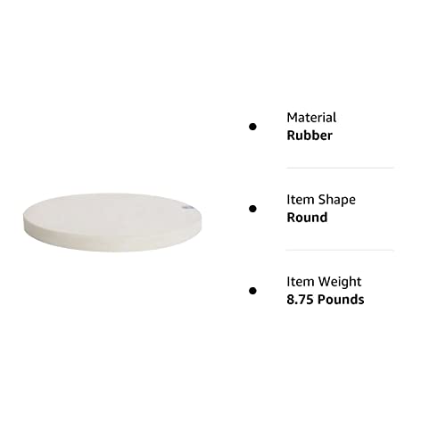 NoTrax 16" Round x 1" Sani-Tuff T45 Natural Rubber Cutting Board, Non-Skid Professional-Grade, Made in USA, T45S4R16BF