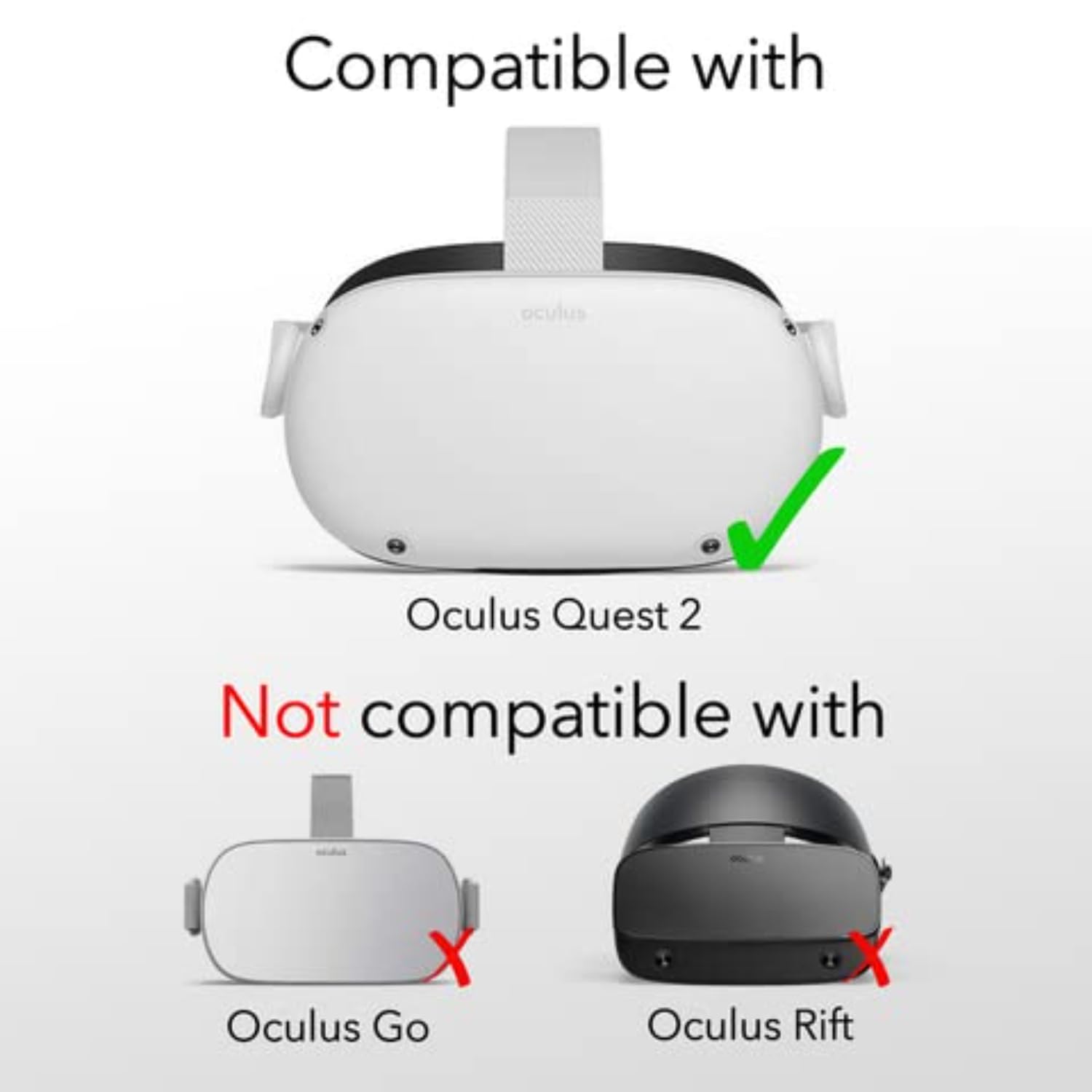 Wasserstein Silicone Skin Set Compatible with Meta/Oculus Quest 2 - Includes Meta/Oculus Quest 2 Accessories - Controller Grip Shells, Sweatproof Face Cover, Protective Lens Cover, Wrist Straps -