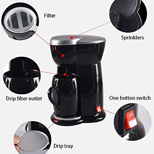 ROLTIN Coffee Machine Coffee Machine,Single Coffee Machine-Power:300 Watts,140 Ml Water Tank,Washable Drip Tray,Active Foam Nozzle,Removable Water Tank,Food Grade PP,for espress