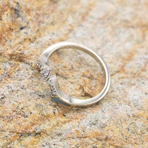 weiyufang 3PCS Natural Turquoise Diamond Ring Set,Vintage Sparkling Natural Gemstone Knuckle Ring Set Jewelry for Womens Mother's Day Birthday Gift