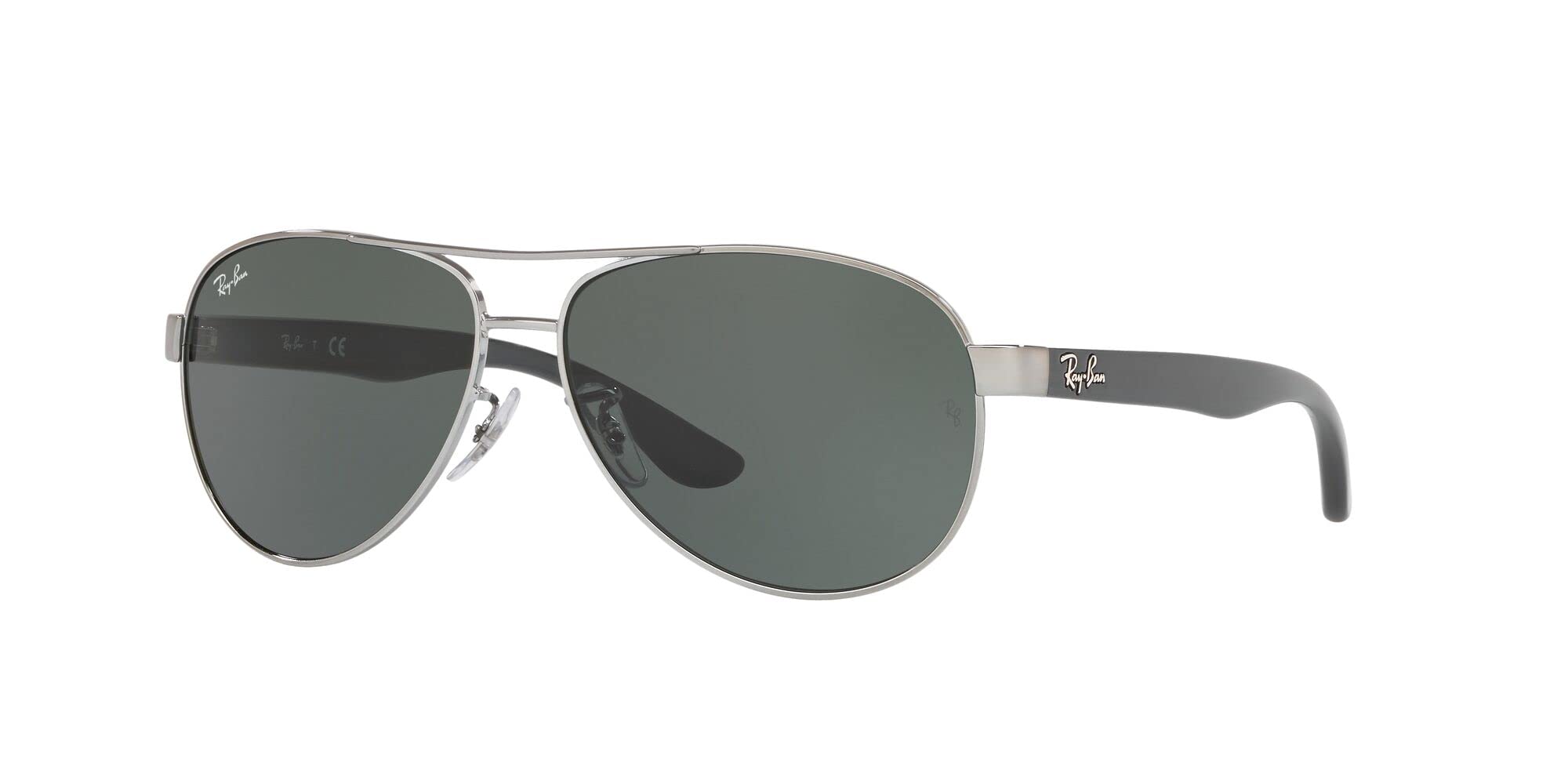 Ray-Ban Men's RB3457 Aviator Sunglasses, Gunmetal/Dark Green, 59 mm