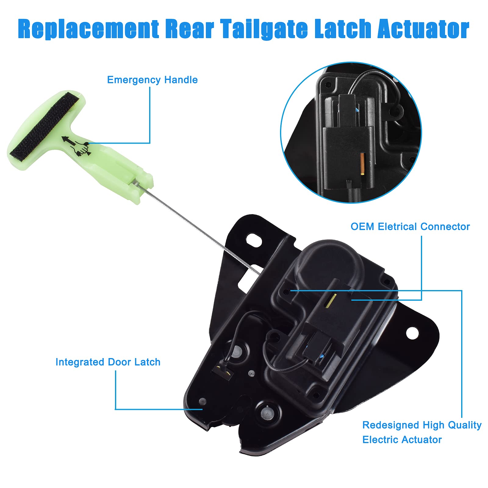 Tailgate Lock Trunk Latch Actuator 931-714 Compatible with 2006-18 Dodge Charger, 2008-18 Challenger, 2008-14 Avenger, 13-16 Dart, 05-18 Chrysler 300, 2011-14 Chrysler 200 Replace 5056244AA, 5056244AB