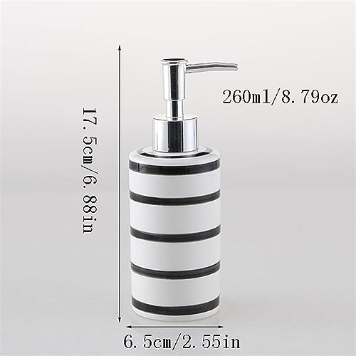 Soap Dispenser White Soap Dispenser Holds 8.79 Oz/260 Ml Liquid Soap Lotion Dish Soap, Ceramic Soap Pump, Cylindrical Soap Pump for Bathroom Kitchen Soap Pump Bottles