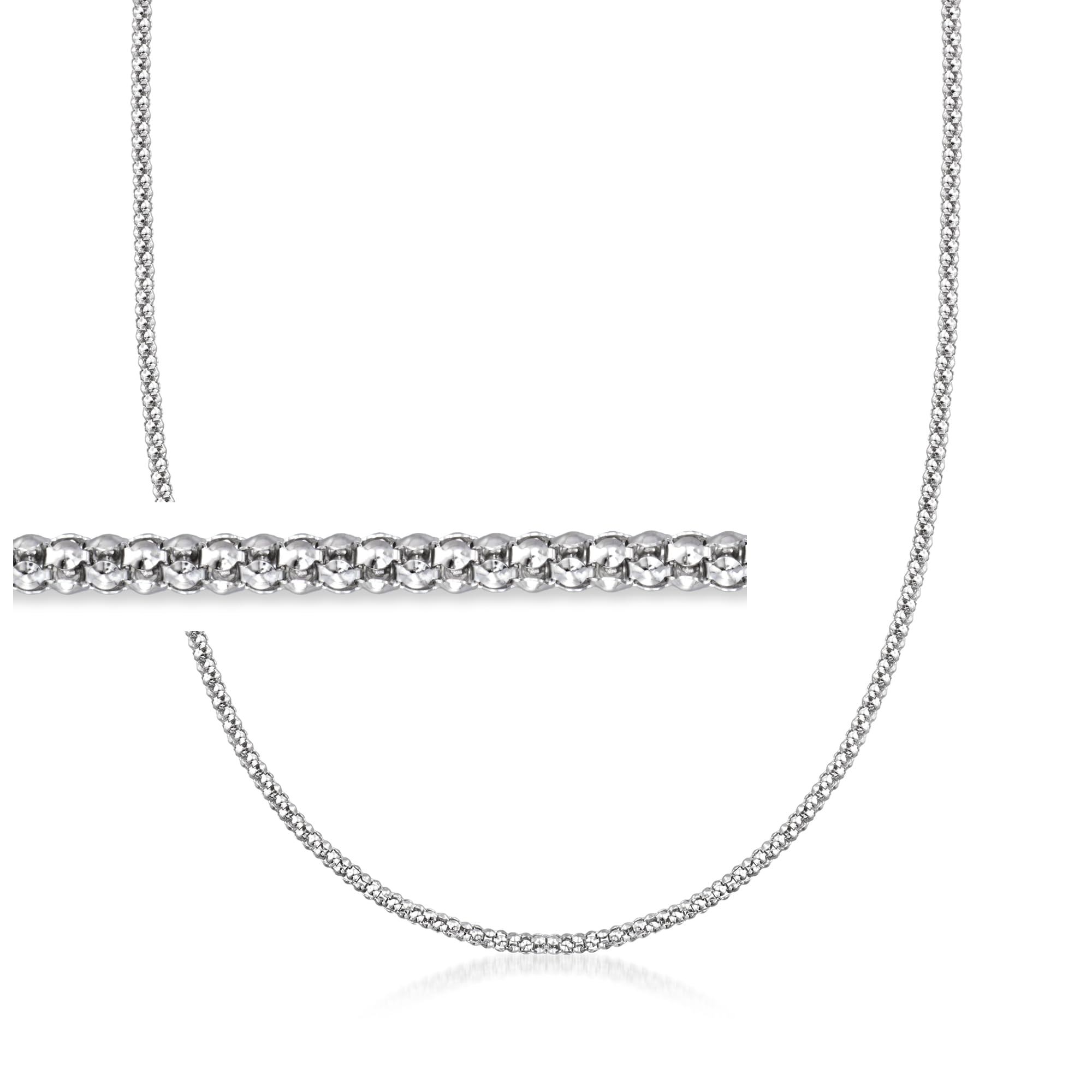 Ross-Simons Italian 2.5mm Sterling Silver Popcorn-Chain Necklace. 20 inches