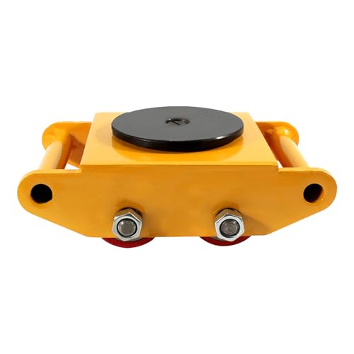 plytinsg 6T Car Dolly Machine Skates Shipping Container Wheels Industrial Mover 13200LBS Machinery Skate with Steel Rollers Cap 360 Degree Rotation USA Stock