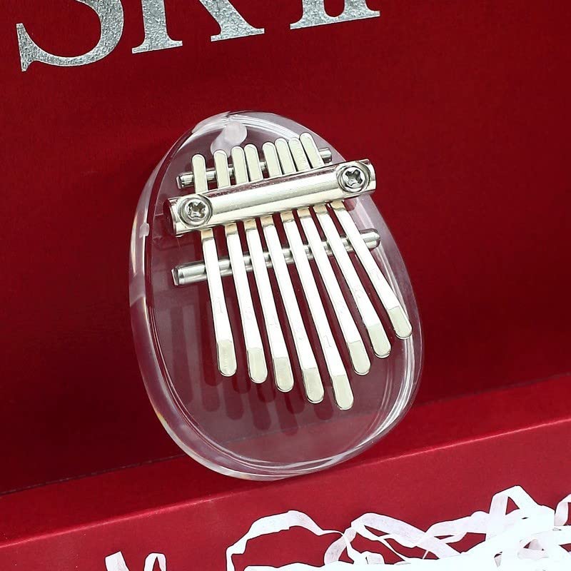 Water Drop Thumb Piano, Transparent 8 Tone Mini Thumb Piano Finger Practice Tool Music Accessories, Acrylic Stress Relief Tool, Kids Adult Beginner Gift