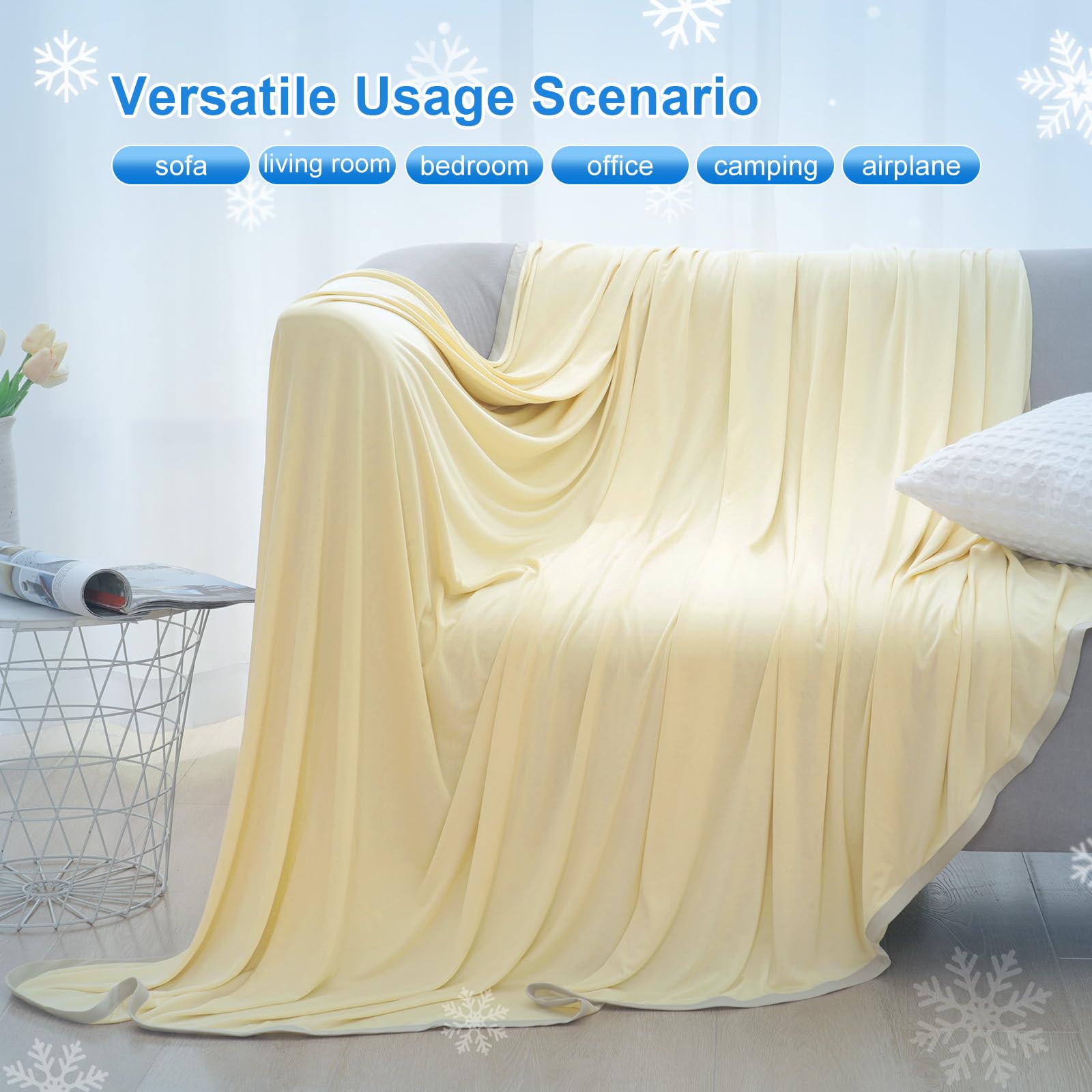 PHF Cooling Blanket for Hot Sleepers Queen Size, Arc-Chill Cool Blanket Absorbs Body Heat to Keep Cool for Night Sweats, Summer Blanket for Bed Sofa Couch, 90x90 inches, Charcoal