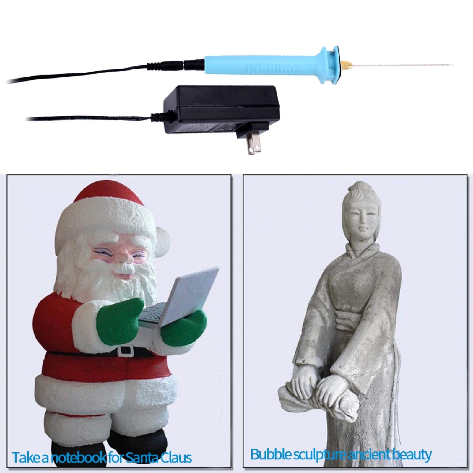 Thincol Foam Cutter Pen,10cm Hot Wire Styrofoam Cutter,15W Bendable Needle Electric Foam Carving Knife for Craft Doll Model DIY,with 110cm Cable (UK Plug)