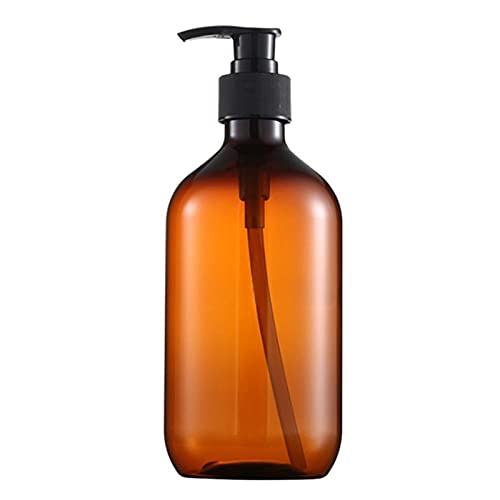 Soap Dispenser 500ml Refillable Empty Bottle Press Pump Shampoo Lotion Soap Liquid Dispenser Plastic Container,Kitchen Home Hotel Bathroom Accessories Bathroom Soap Dispenser (Color : Brown)