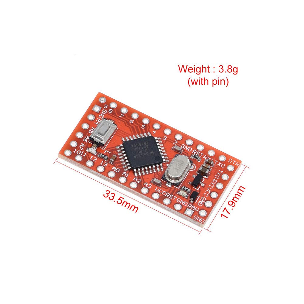 Pro Mini P/Atmega168PA-AU Pro Mini 328 Mini 3.3V 8MHz 5V 16Mhz for Compatible Nano CP2102 FT232RL,Pro Mini 328P 5V Red