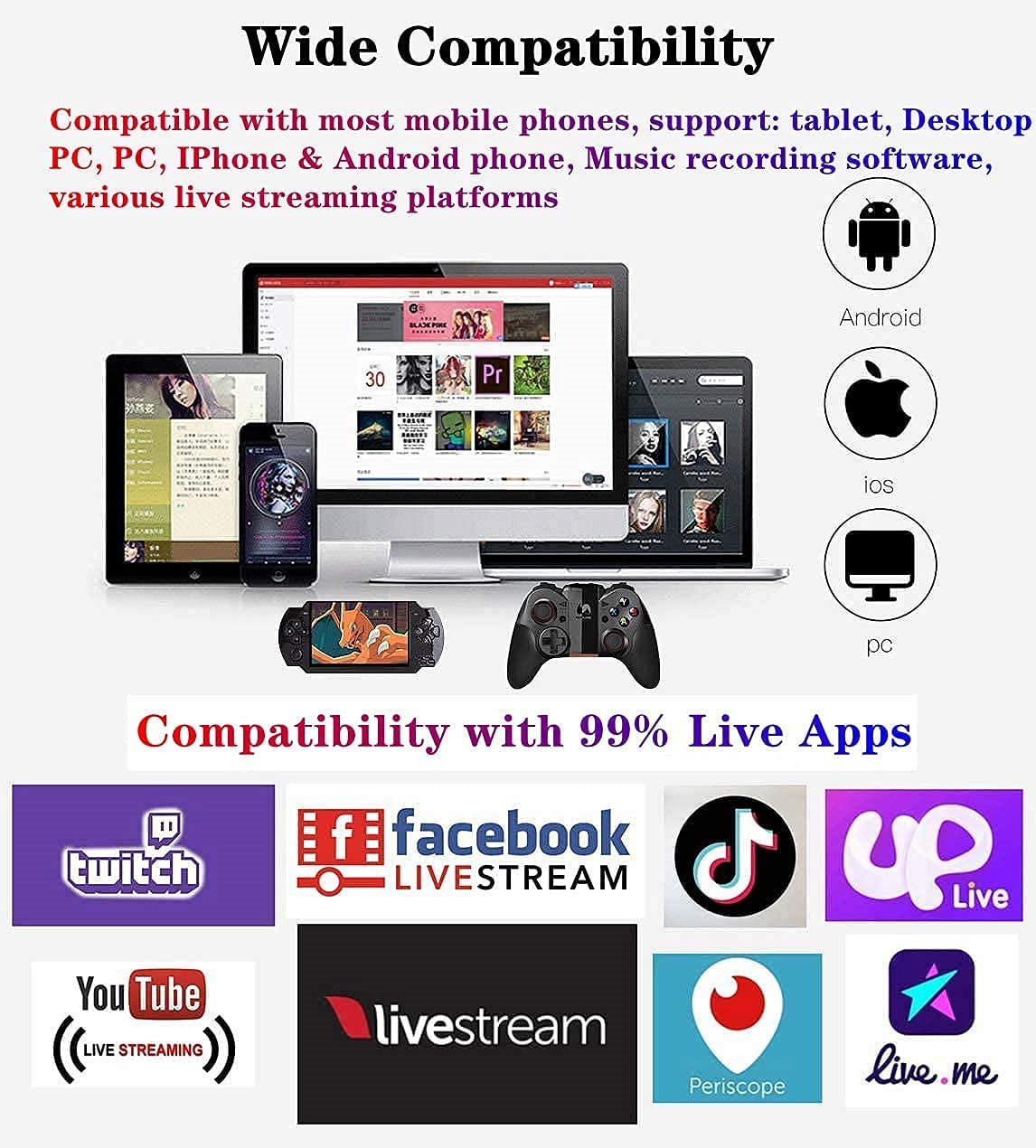 Voice Changer Sound Board, Audio Interface with Audio Mixer and Live Sound Card for Live Streaming, Guitar, YouTube, Recording and Gaming