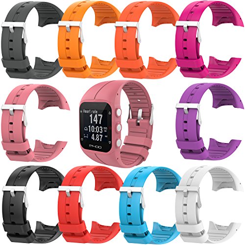 QGHXO Band for Polar M400/M430, Soft Adjustable Silicone Replacement Wrist Watch Band for Polar M400/M430 Watch (Black)