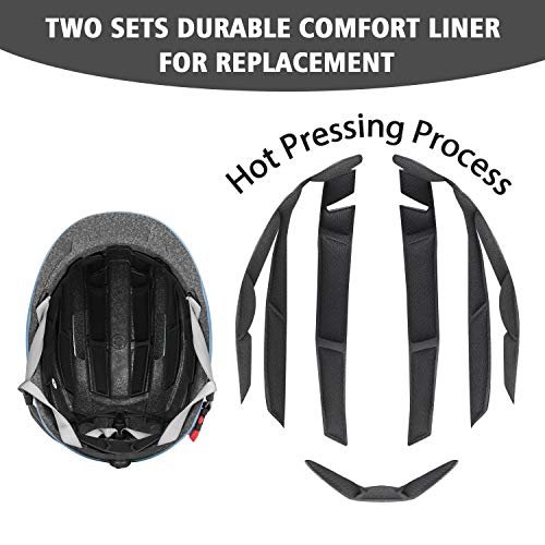 SLANIGIRO Adult Bike Helmet for Men Women - Bicycle Urban Road Helmet with Replacement Pads - Adjustable Fit System & Tail Light