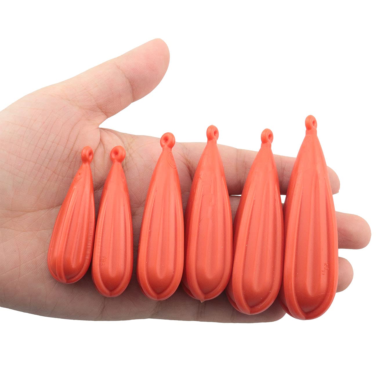 WHYHKJ 6pcs Fishing Casting Practice Plugs of Different Sizes Fishing Practice Casting Plugs, Orange