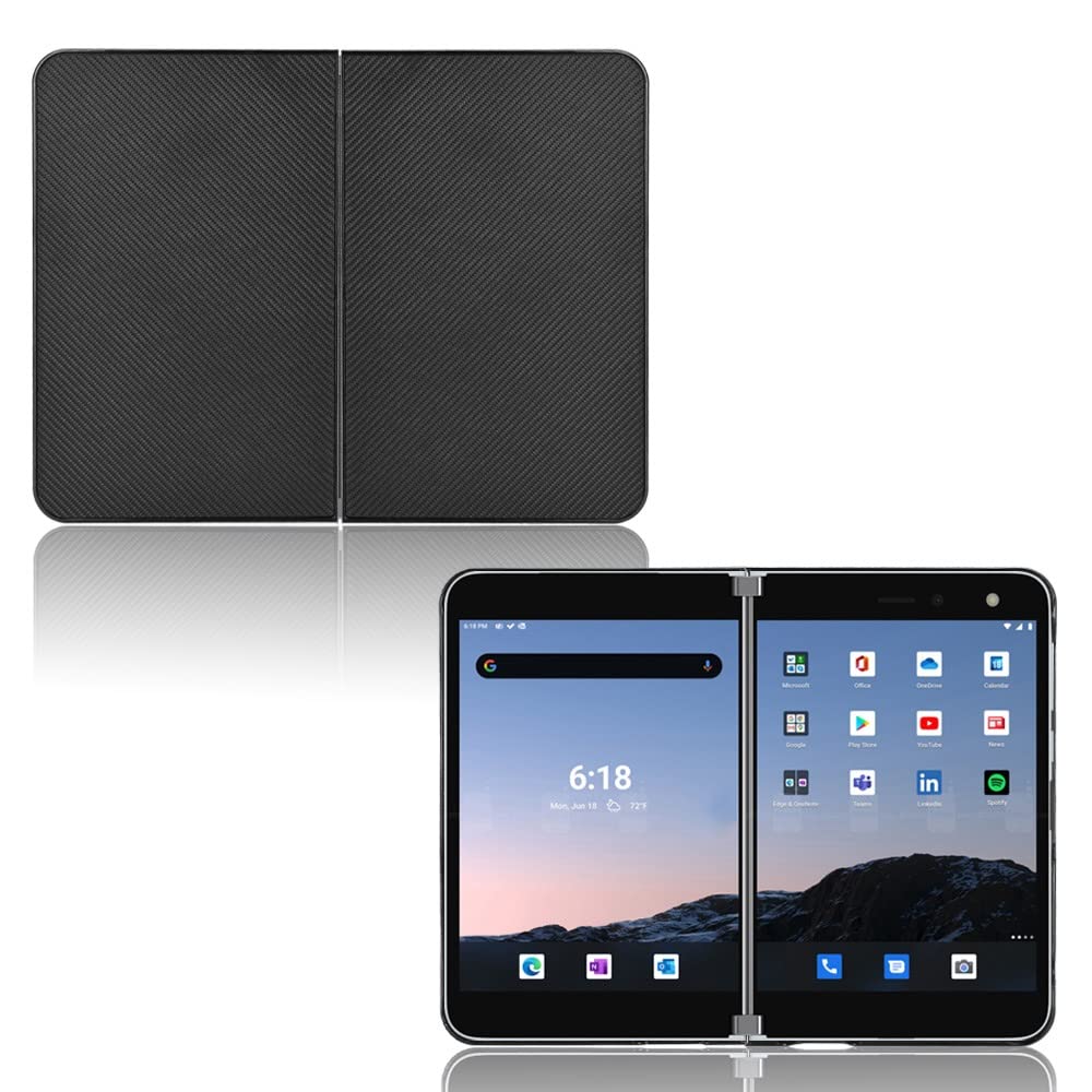 Phone Flip Case Cover Compatible with Microsoft Surface Duo Case,Ultra-Thin Leather Shockproof Protection case,PC+PU Leather Flip Folio Case Smartphone Cover (Color : Black)