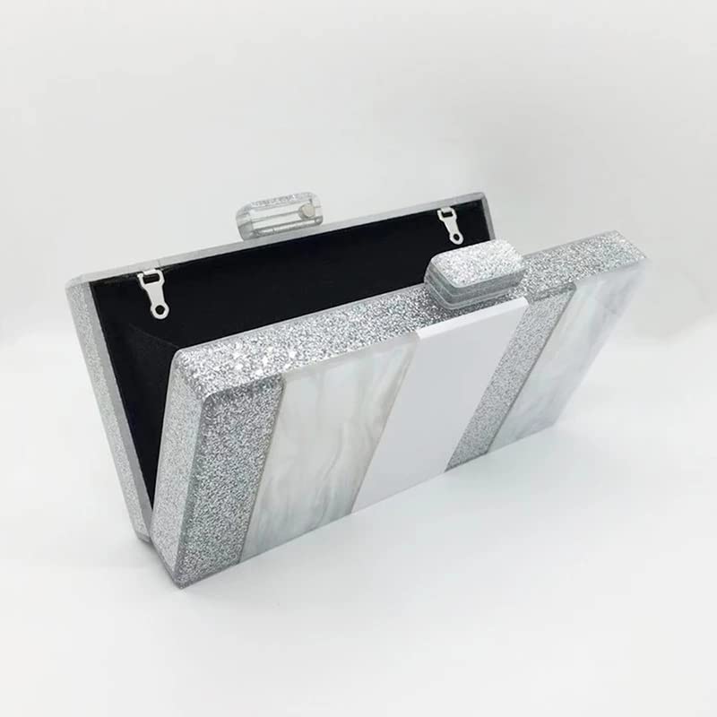 ZHUHW Acrylic Evening Bags Women's Wallet Striped Sequin Clutch Purse Chain Crossbody Bag