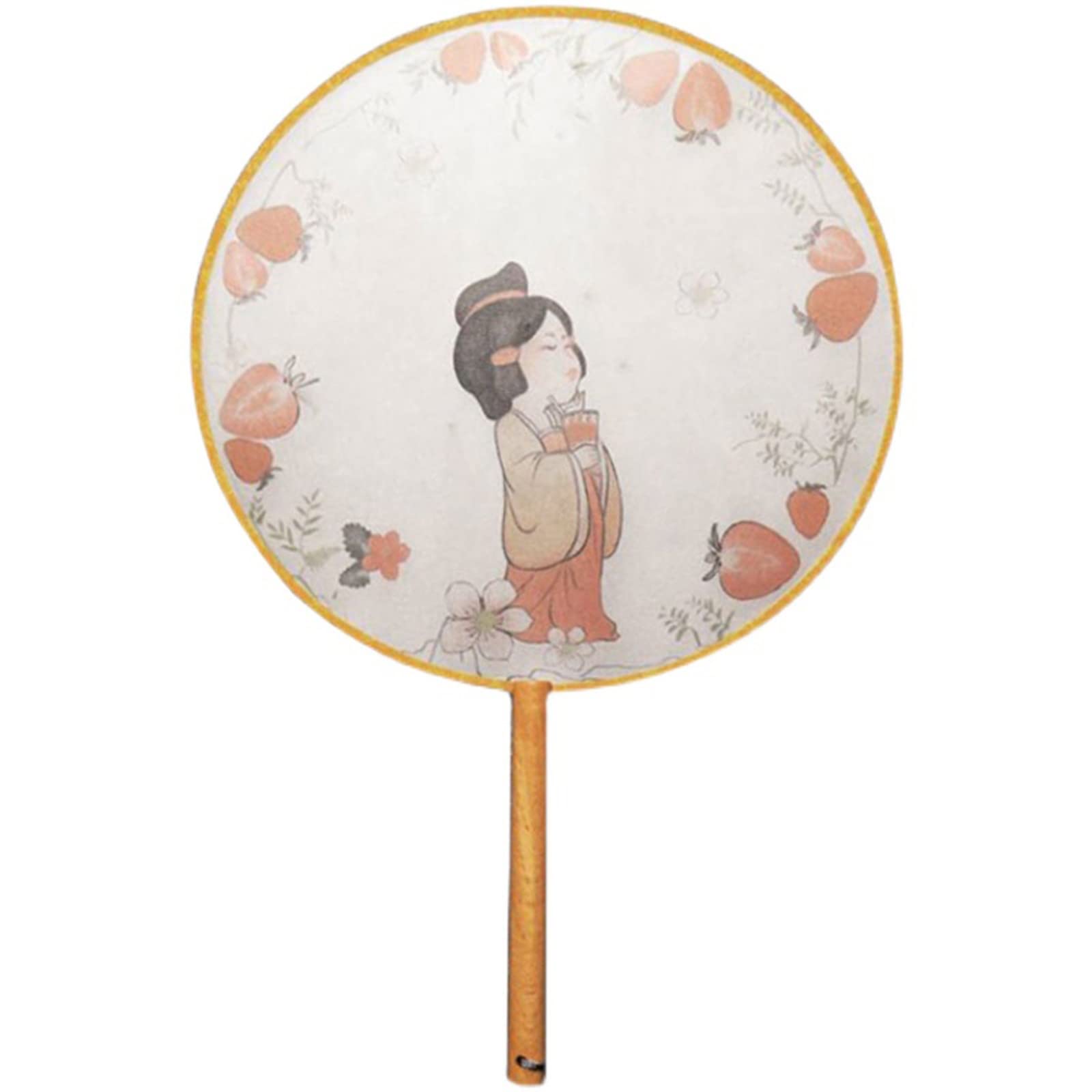 XELDEC Chinese Style Round Fan Simulation Silk Hand Fan Court Fan Dance Fan Hanfu Cheongsam Fan