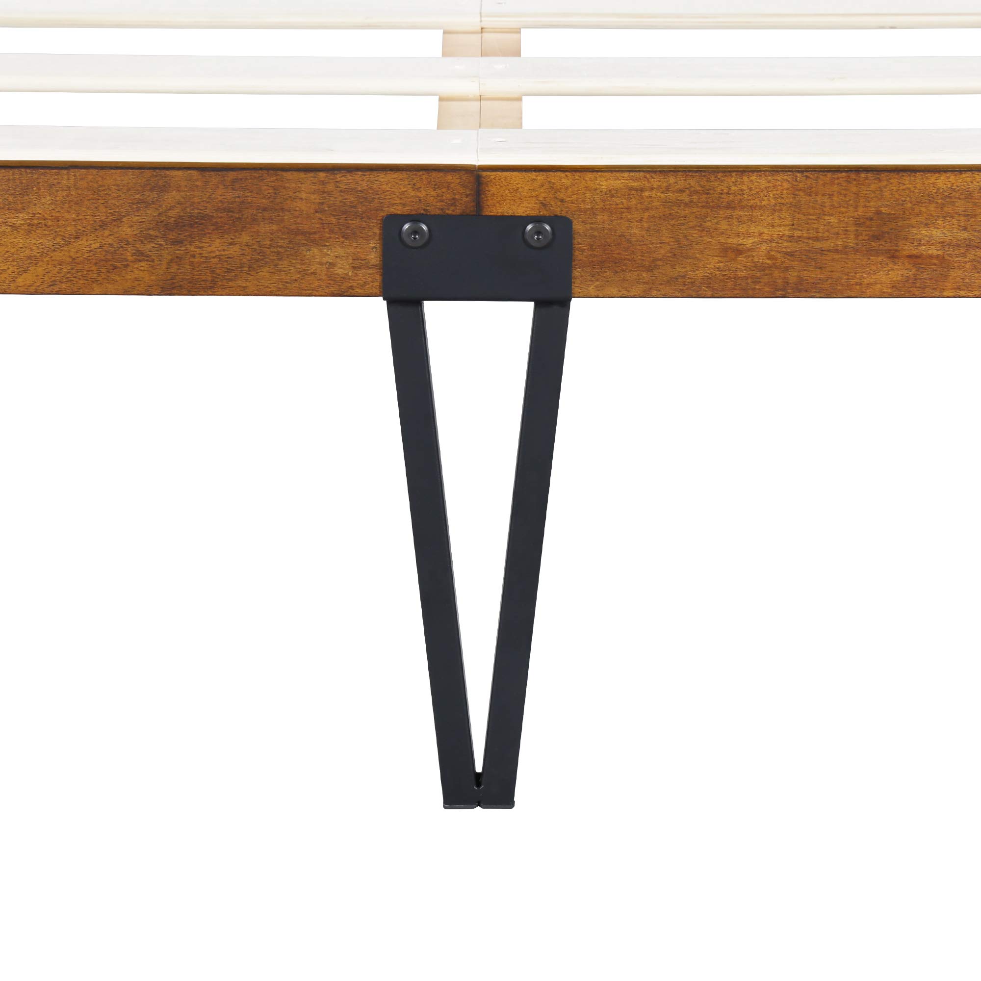 Sleeplace 14 inch Wood Platform Bed Frame with Metal Legs, Queen