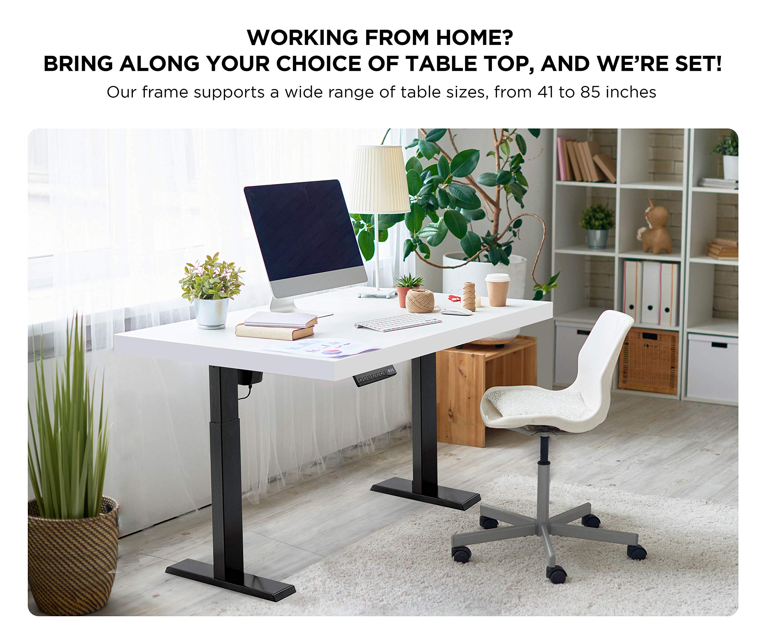 Standing Desk Frame Standing Desk Legs Electric Sit Stand Desk Frame Adjustable Motorized Stand Up Table Base with Anti Fatigue Mat and One Touch Controller for Work Home Office Computer Workstation