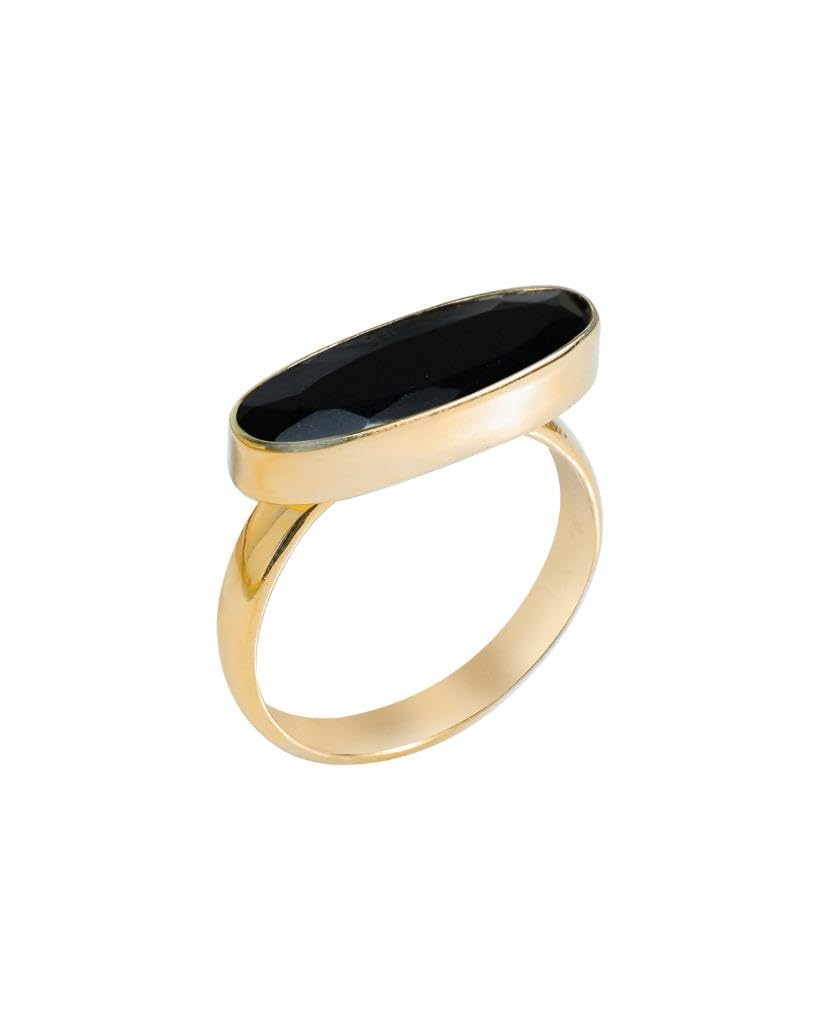 YoTreasure Natural Green Amethyst Ring 14k Gold Plated Over 925 Sterling Silver Gemstone Jewelry