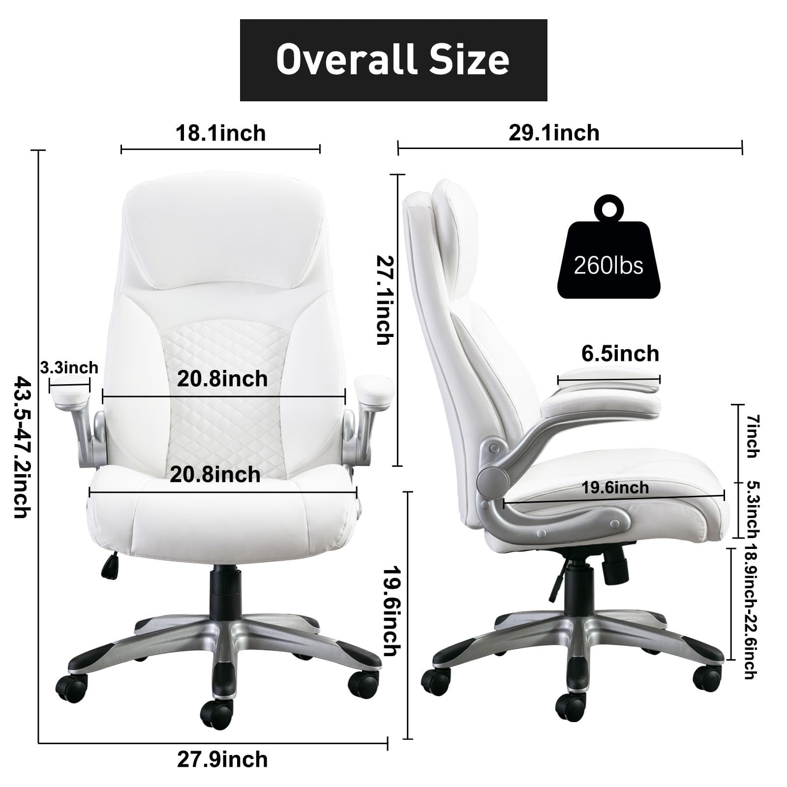 Phoenix Home Executive Office Chair, White