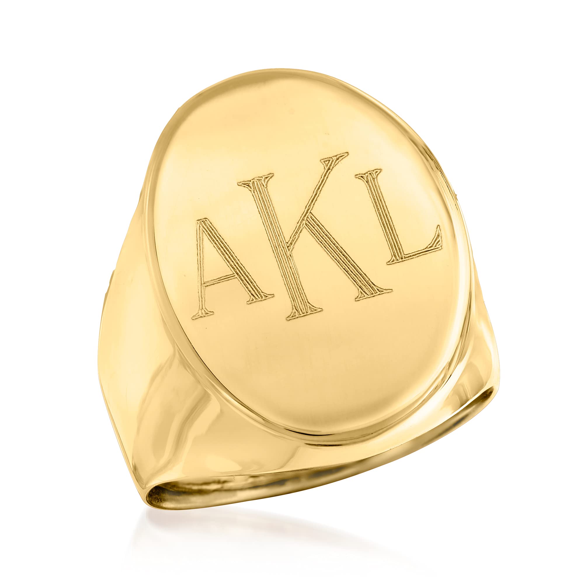 Ross-Simons Plain - Italian 14kt Yellow Gold Oval Signet Ring. Size 6