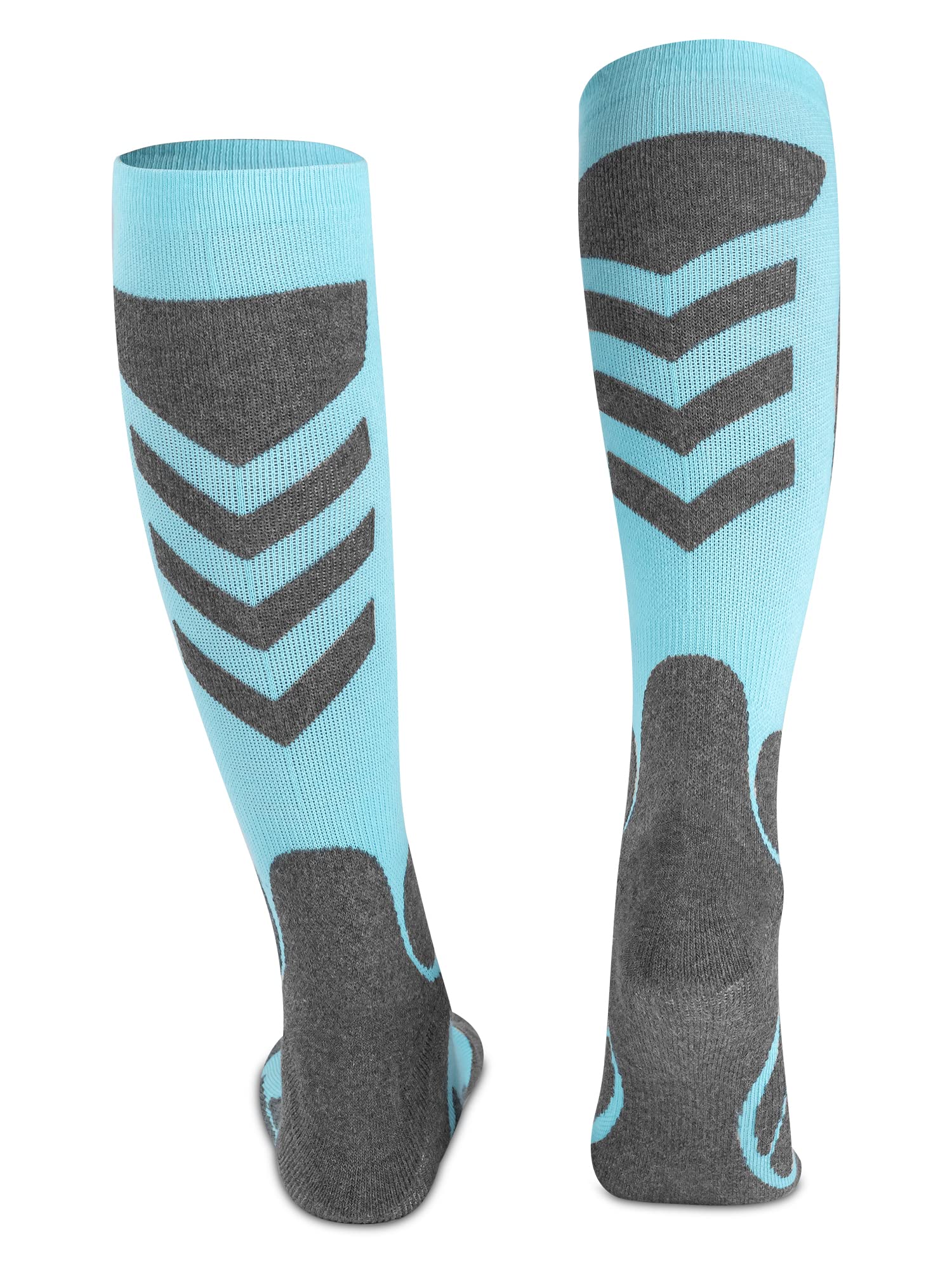 SincereWA Women's Ski Socks for Skiing, Snowboarding, Outdoor Sports,2 Pack, Winter Performance Socks, Pink, blue, 4-10