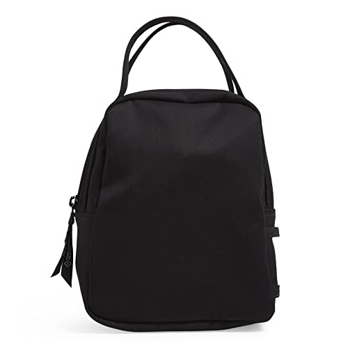 Vera Bradley Women's Cotton Lunch Bunch Lunch Bag, True Black - Recycled Cotton, One Size