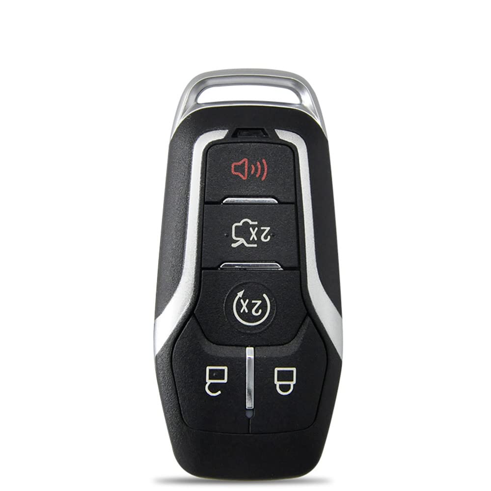 Replacement Key Fob Case Shell Fit for Ford Edge Explorer Mustange Fusion 5 Buttons Keyless Entry Smart Remote Key Fob Cover Casing with Uncut Blade Blank (Black)