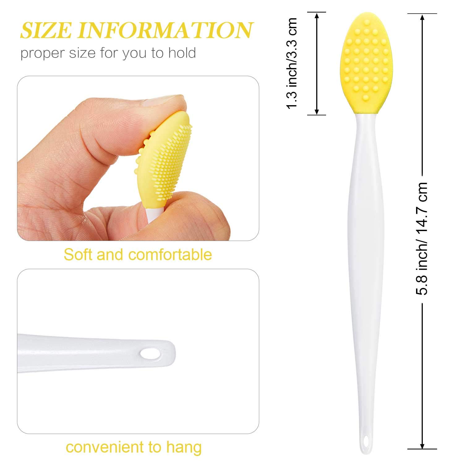 Silicone Exfoliating Lip Brush Double-sided Lip Brush Soft Cleaning Lip Brush Beauty Tool for Smoother Skin and Fuller Lip Appearance, 6 Colors (24)