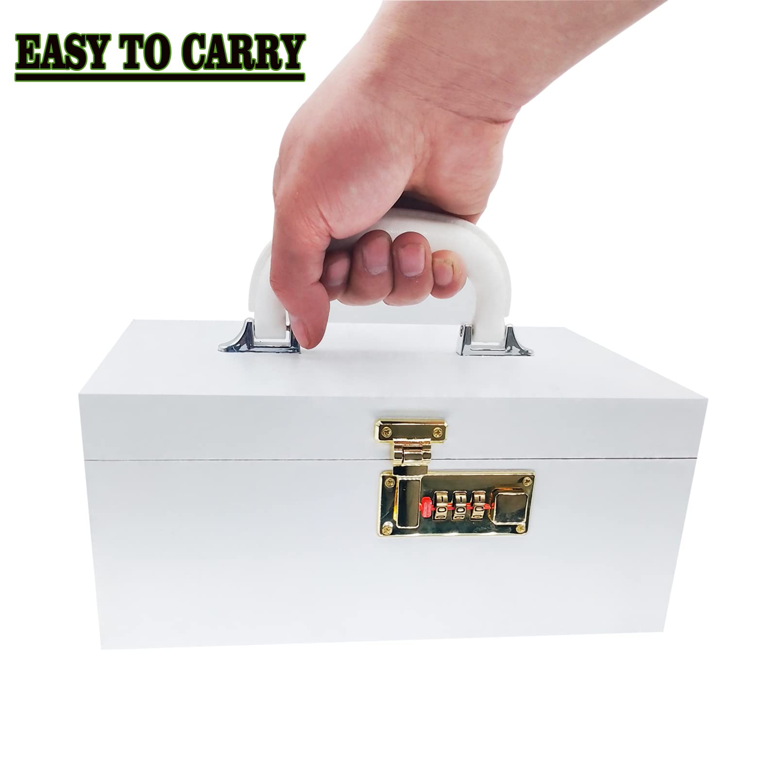 stash box,stash box with lock ,Large bamboo stash box,With glass jar, grinder,removable tray and brush (9.8*6.7*4.3 inches)