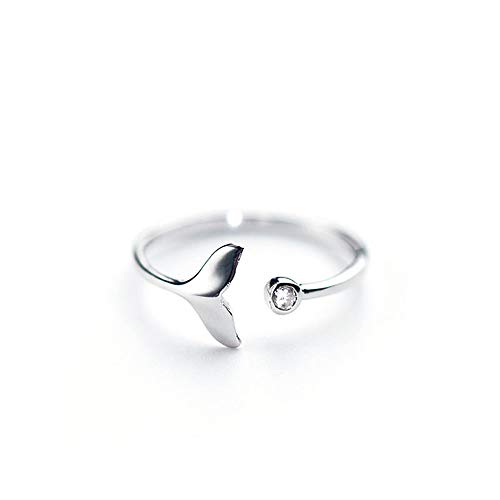 Whale Tail Ring Opening polishing Copper Adjustable Sea Animal Beach Jewelry for Women